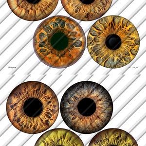 4" Circles Realistic Eye Irises Digital Collage Sheets Printable ...
