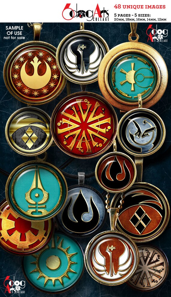 Star Wars Emblems Digital Collage Sheets Printable Downloads | Etsy