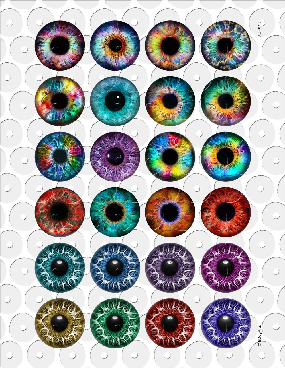 Rainbow Doll Eyes Digital Collage Sheets Printable Realistic - Etsy ...