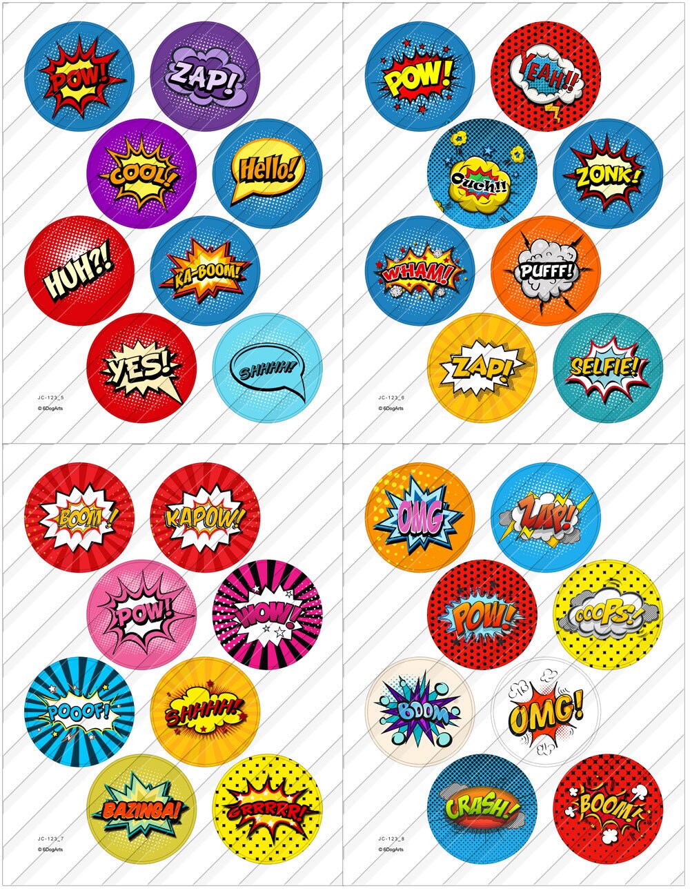 Comic Book Exclamations Digital Collage Sheets Printable - Etsy Australia