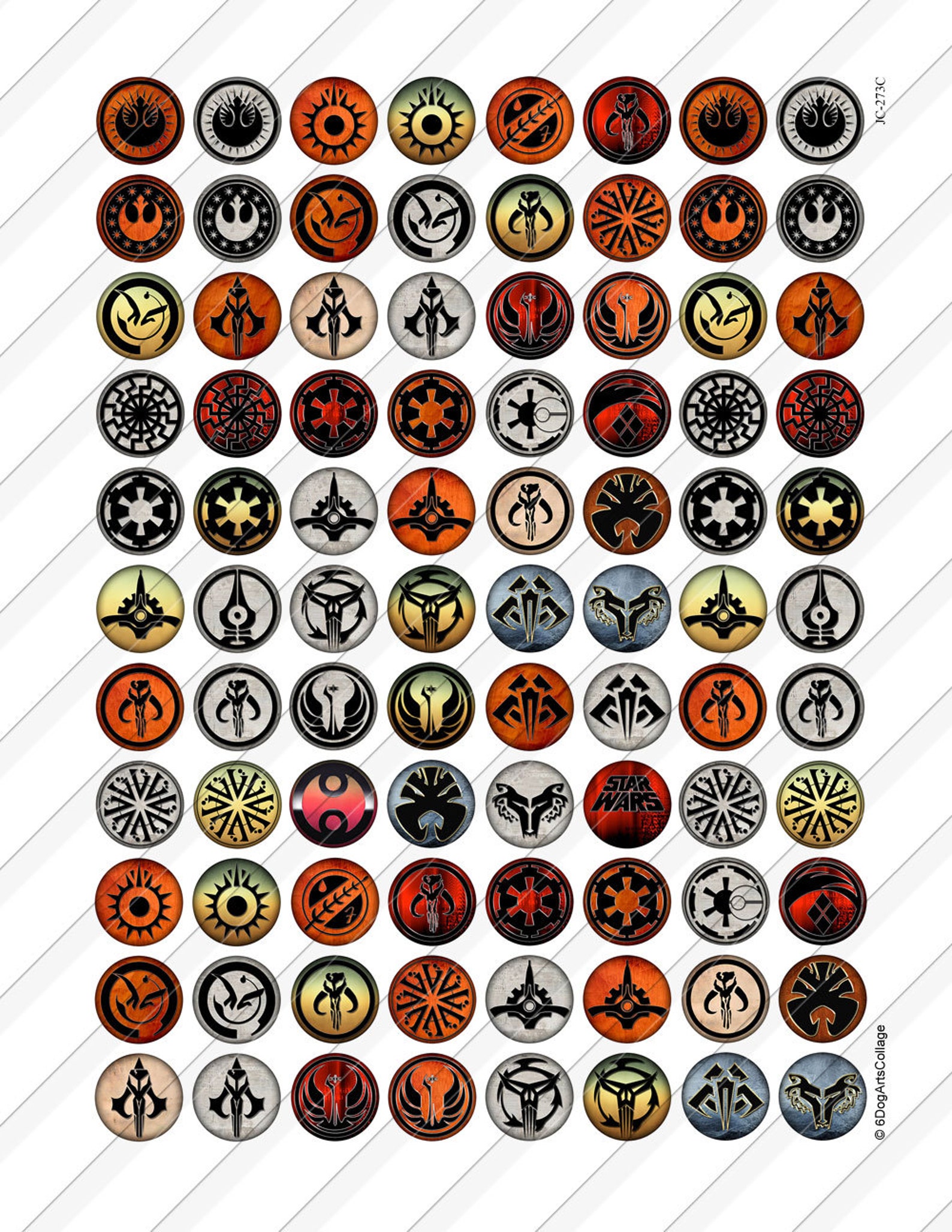 Star Wars Emblems Digital Collage Sheets Printable Downloads | Etsy