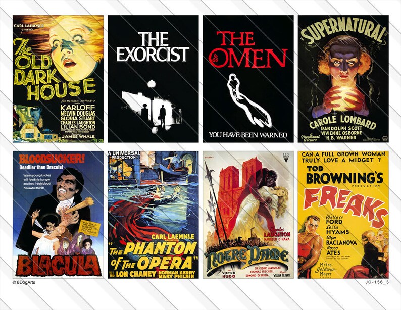 24 Vintage Horror Movie Posters 2.5x3.5 ATC ACEO | Etsy