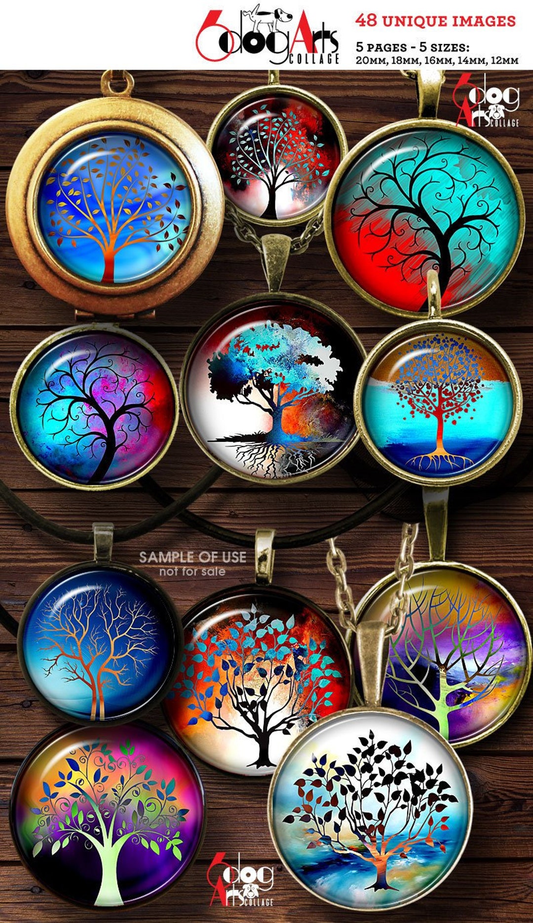 48 Tree of Life Digital Collage Sheets Printable Download for - Etsy