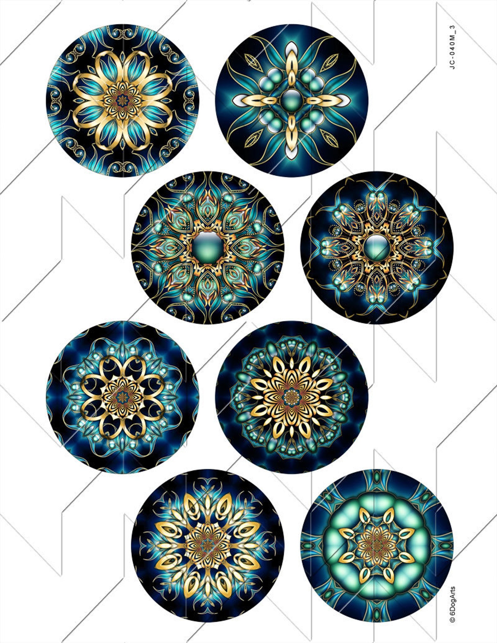 Golden Mandala Designs Digital Collage Sheets Printable - Etsy