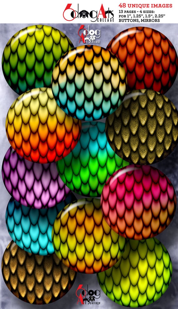 Dragon Scales Pattern Digital Collage Sheets Printable | Etsy