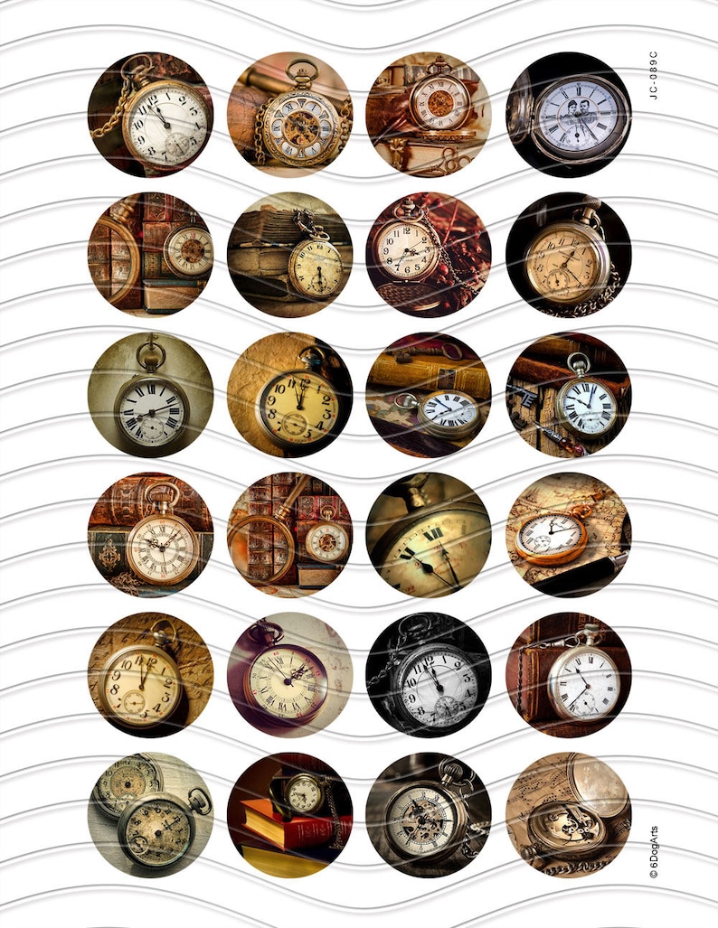 Vintage Pocket Watches Digital Collage Sheets Printable - Etsy