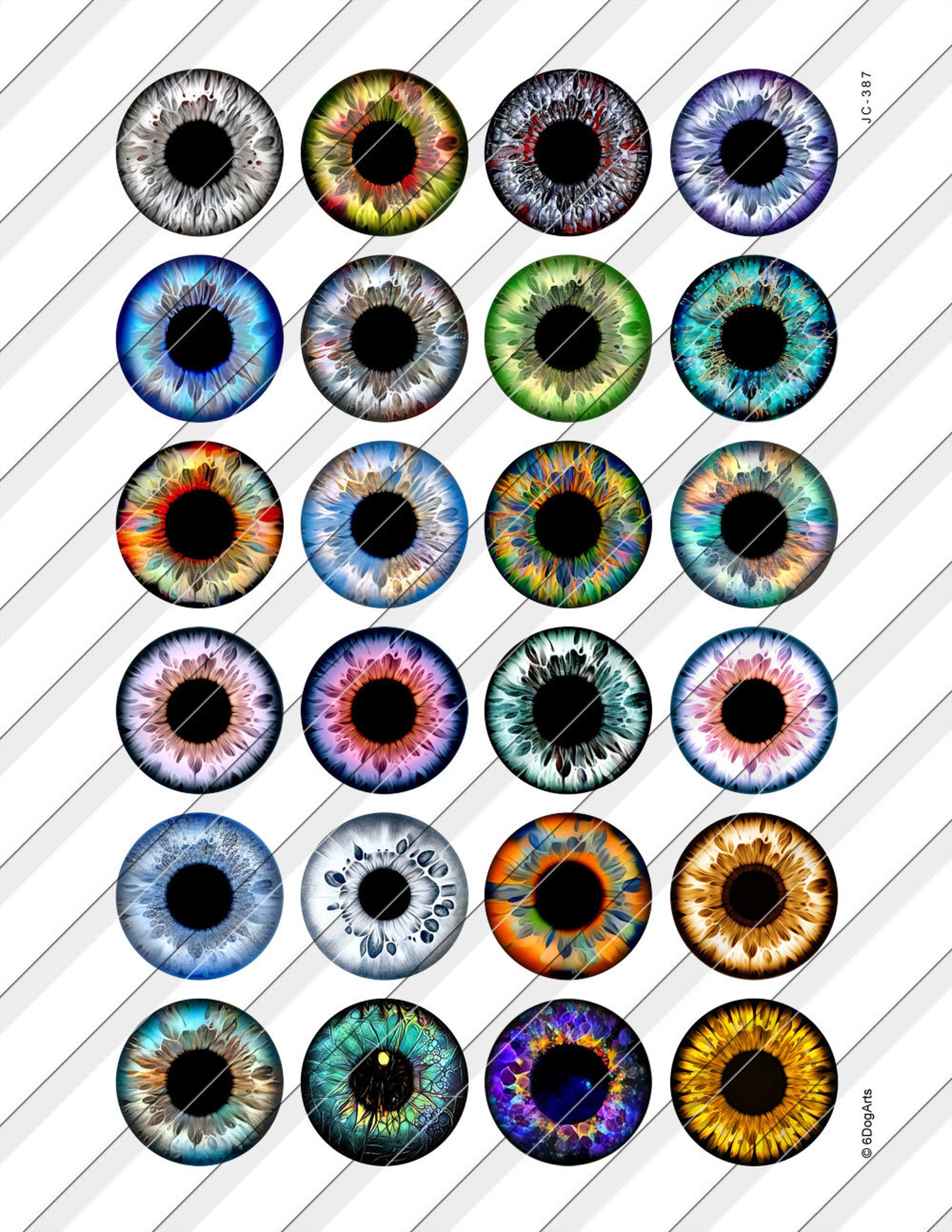 Fantasy Doll Eye Irises Digital Collage Sheets Printable - Etsy