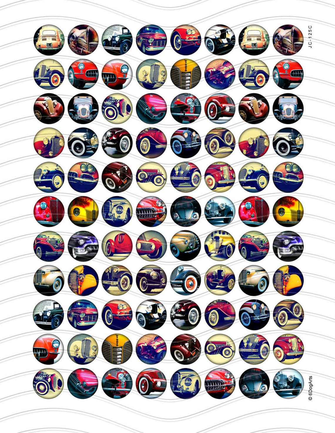 Retro Car Digital Collage Sheets Printable Downloads for - Etsy