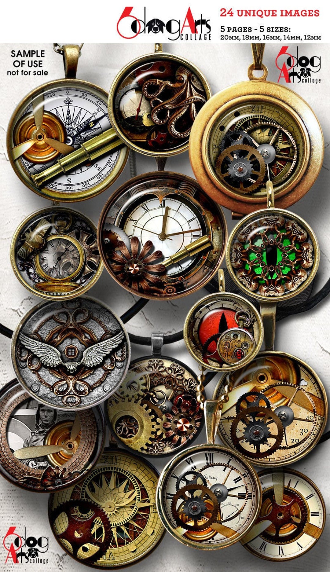 Steampunk Designs Digital Collage Sheets Printable Downloads - Etsy