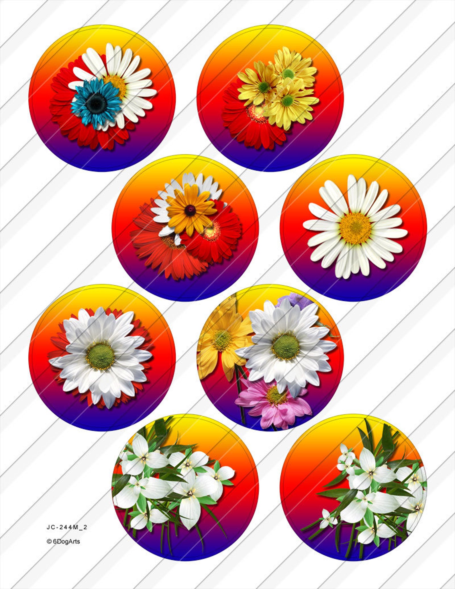 Flower Bouquet Digital Collage Sheets Printable Download - Etsy