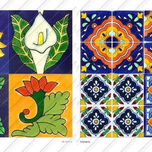 40 4"x4" Mexican Talavera Tiles Digital Collage Sheets Printable ...