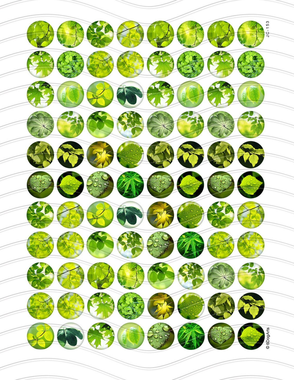 Green Leaves Digital Collage Sheets Printable Download Mini | Etsy