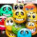 Smileys, Emoji, Emoticons Digital Collage Sheets 3.451 Circles for 3 ...