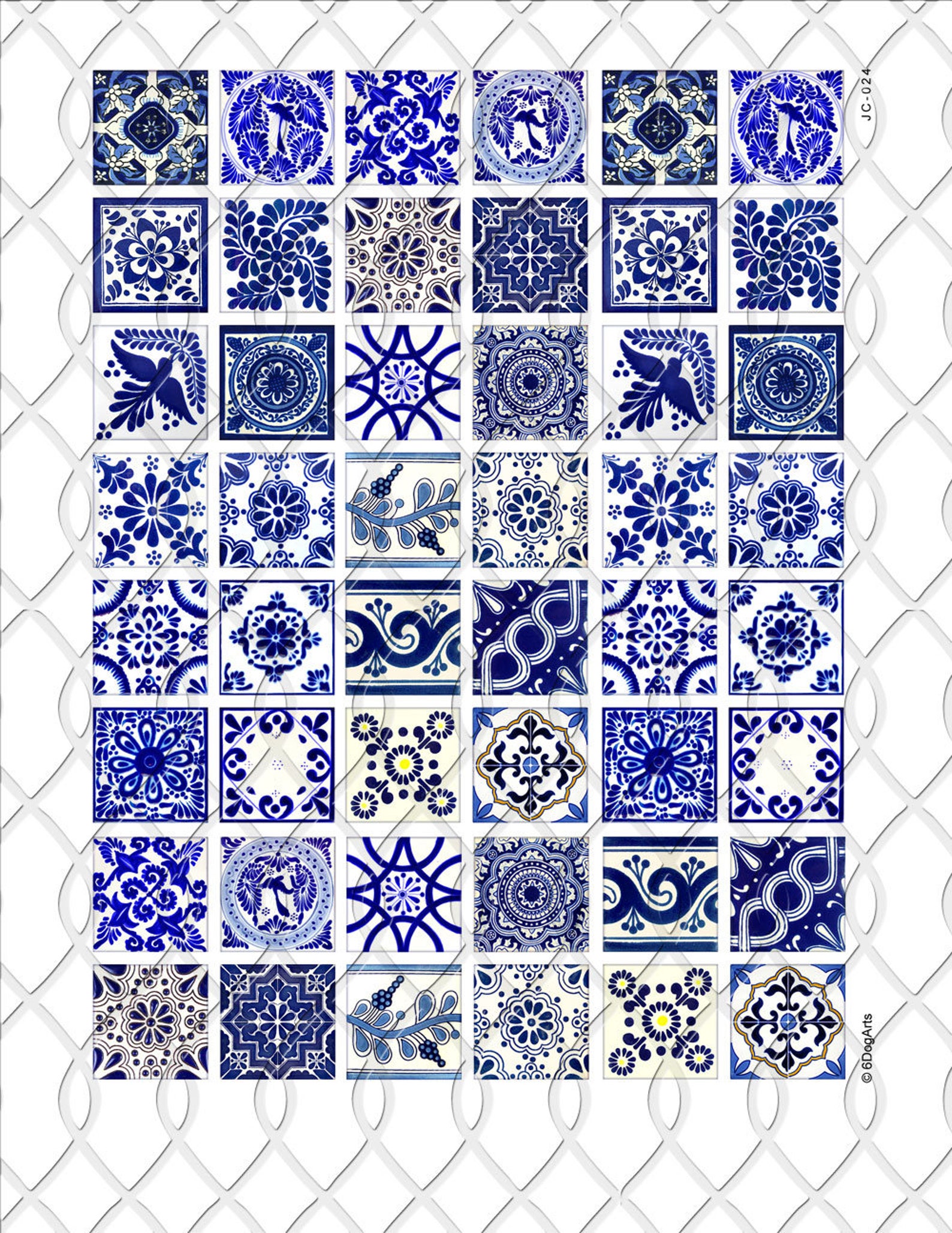 Mexican Talavera Tiles Digital Collage Sheets Printable - Etsy