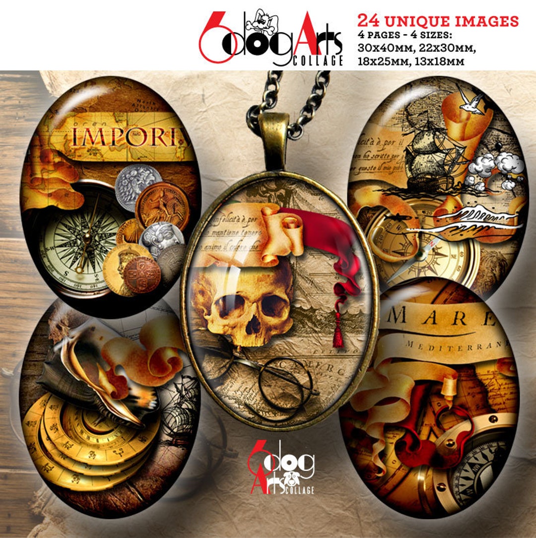 Old Compass Digital Collage Sheets Printable Download Pendants ...