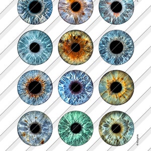 2" Circles Realistic Eye Irises Digital Collage Sheets Printable ...