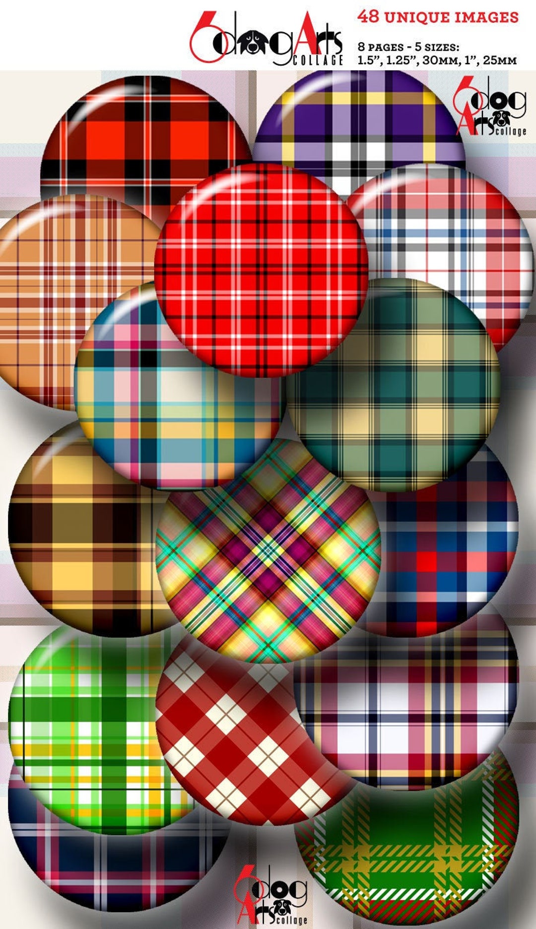 Plaid Patterns Digital Collage Sheets Printable Downloads for - Etsy