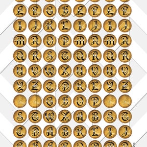 Metal Alphabet Digital Collage Sheets Printable Downloads for Pendants ...