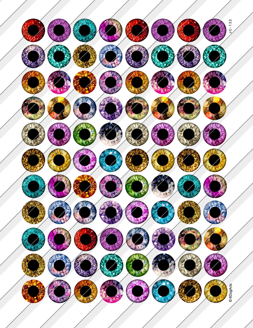 Sparkling Doll Eyes Digital Collage Sheets Printable Pupils - Etsy