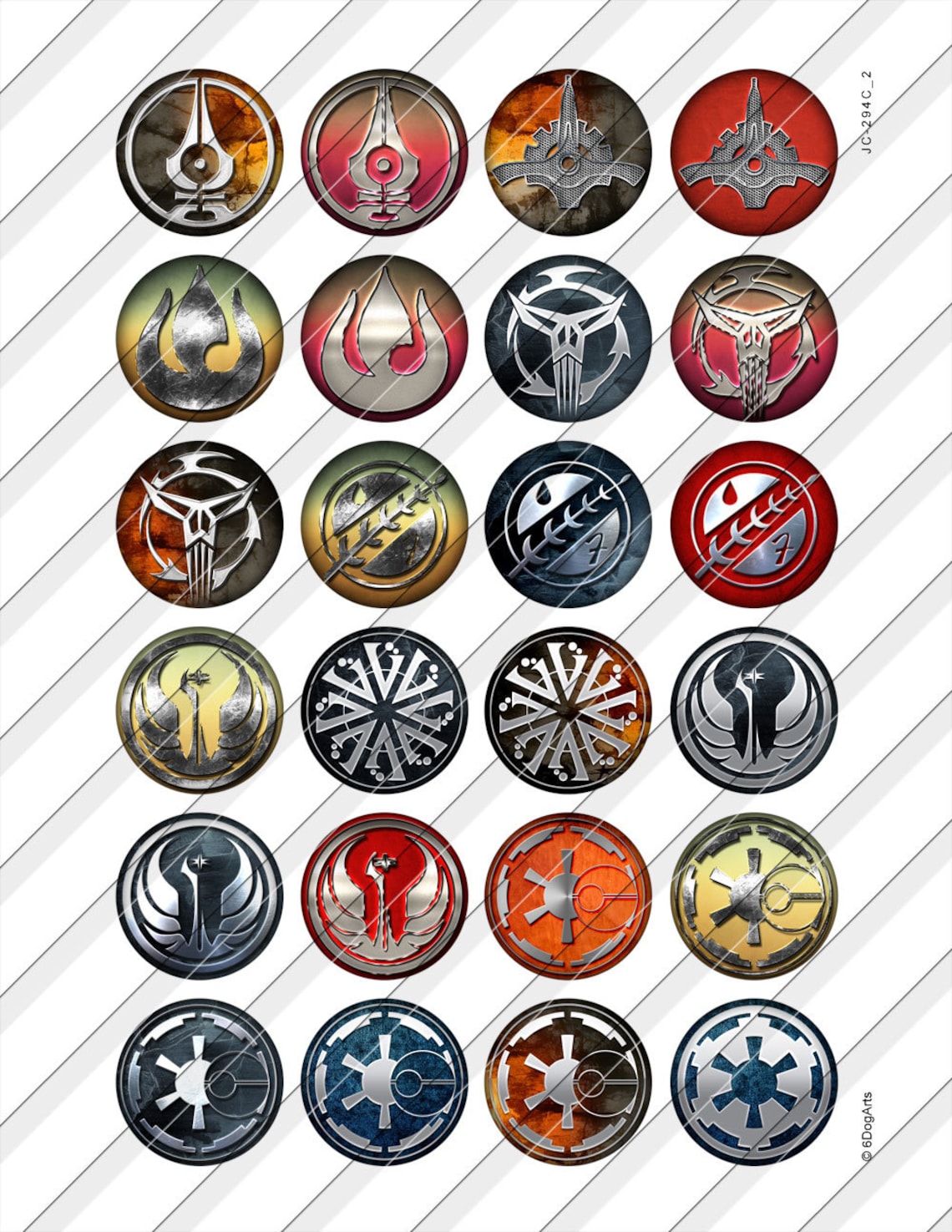 Star Wars Emblems Digital Collage Sheets Printable Downloads - Etsy