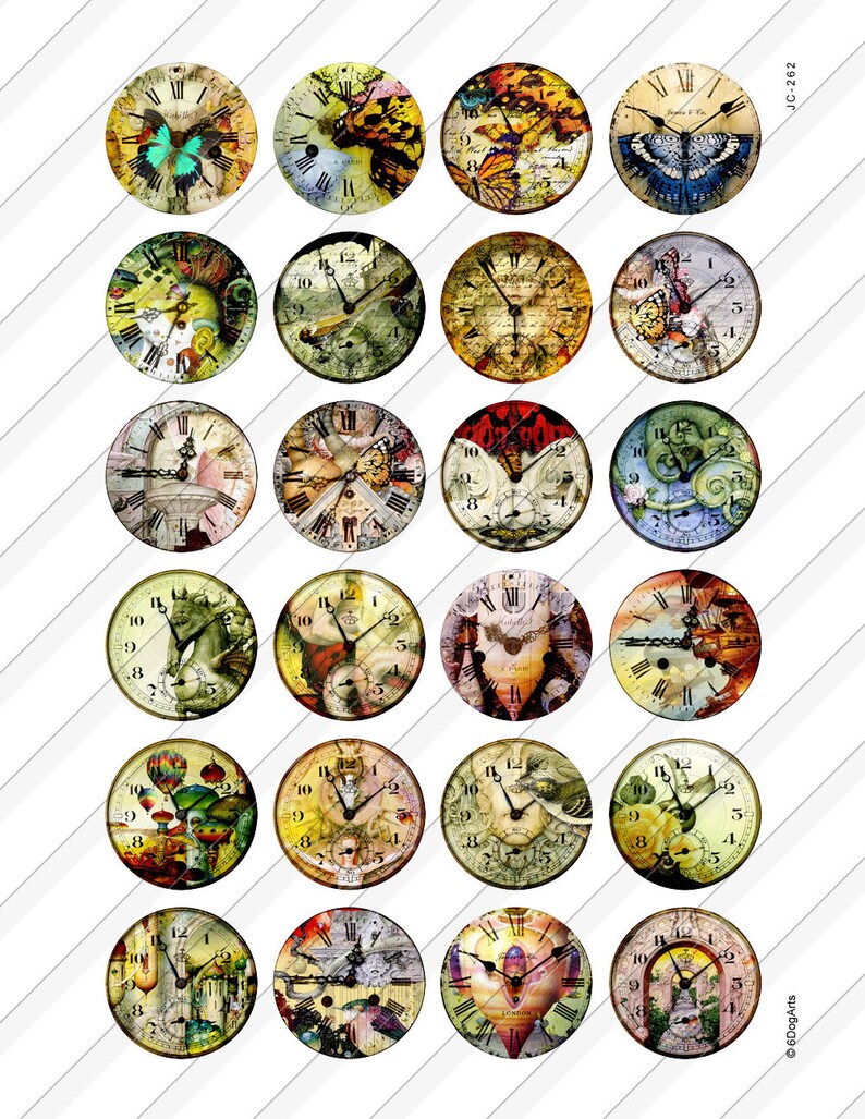 Time Fantasy Digital Collage Sheets Printable Download Bottle Caps ...
