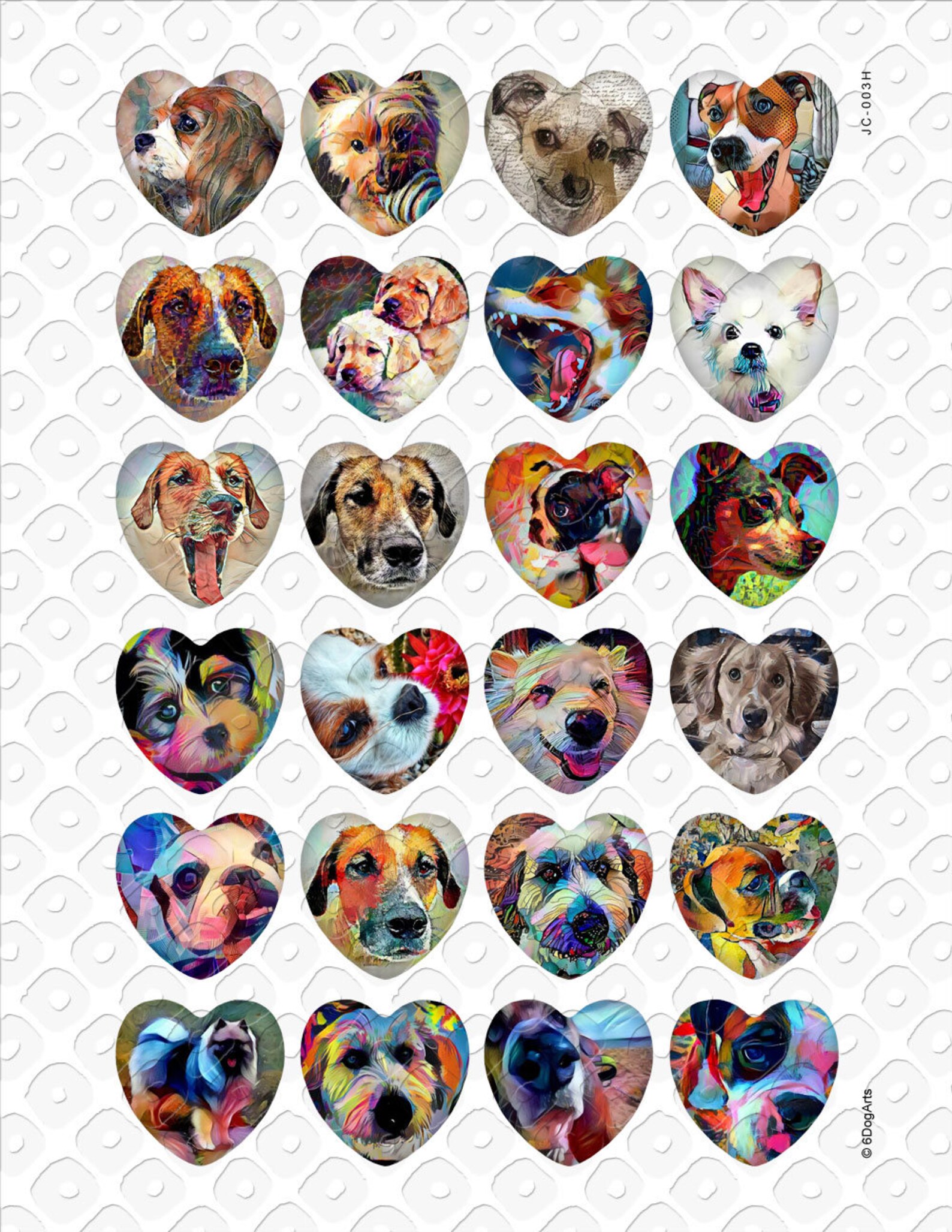 Dog Painting Digital Collage Sheets Printable Download for - Etsy