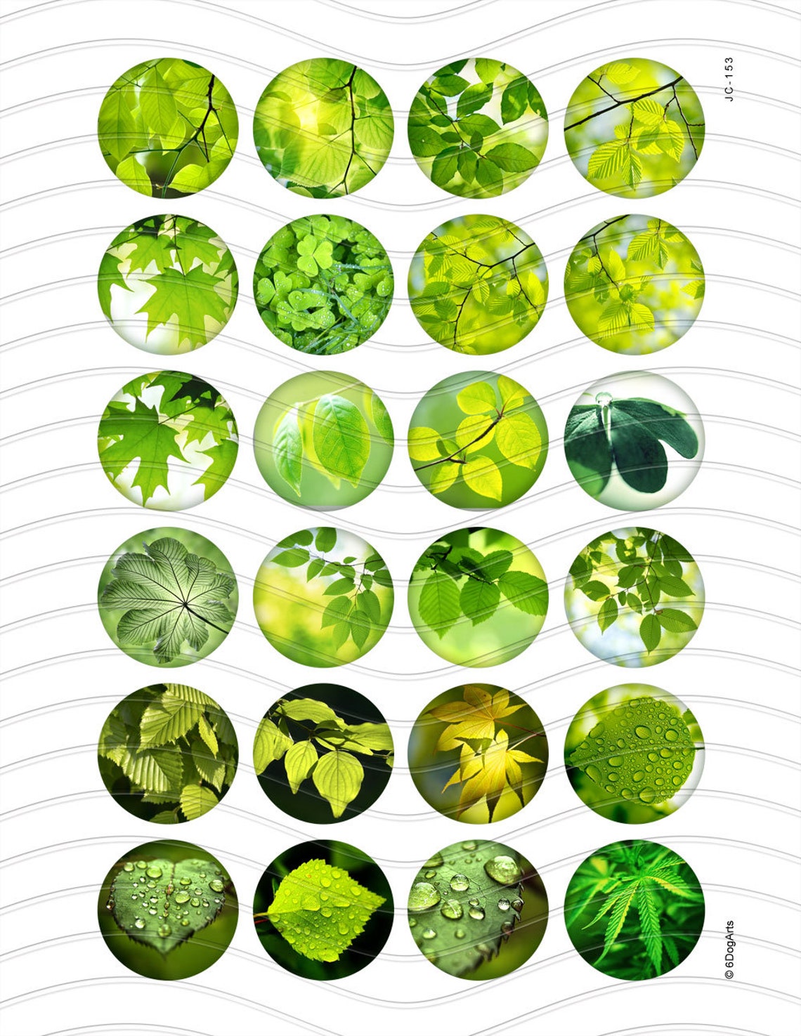 Green Leaves Digital Collage Sheets Printable Download for | Etsy
