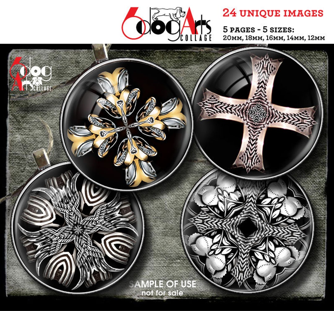 Crosses Digital Collage Sheets Printable Download Mini Bottle - Etsy