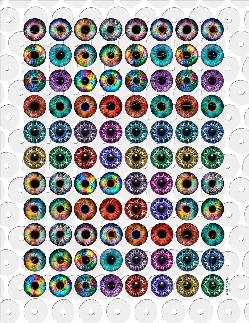 Rainbow Doll Eyes Digital Collage Sheets Printable Realistic - Etsy ...