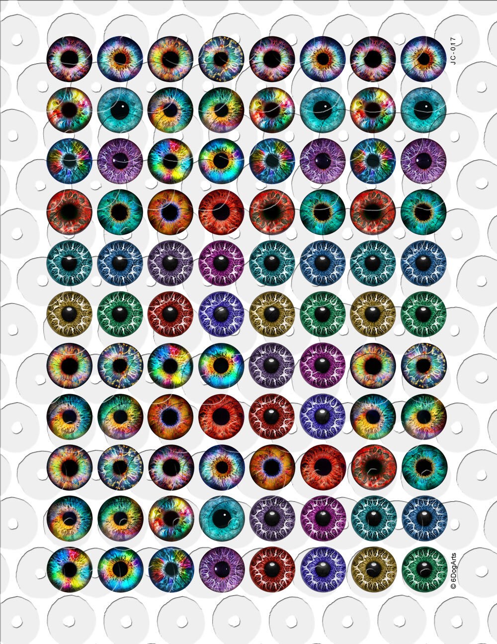 Rainbow Doll Eyes Digital Collage Sheets Printable Realistic - Etsy ...