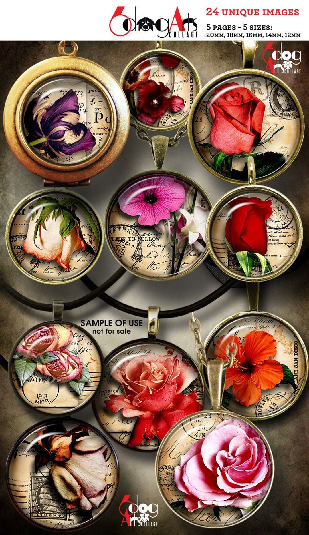 Old Postcard Digital Collage Sheets Printable Downloads - Etsy