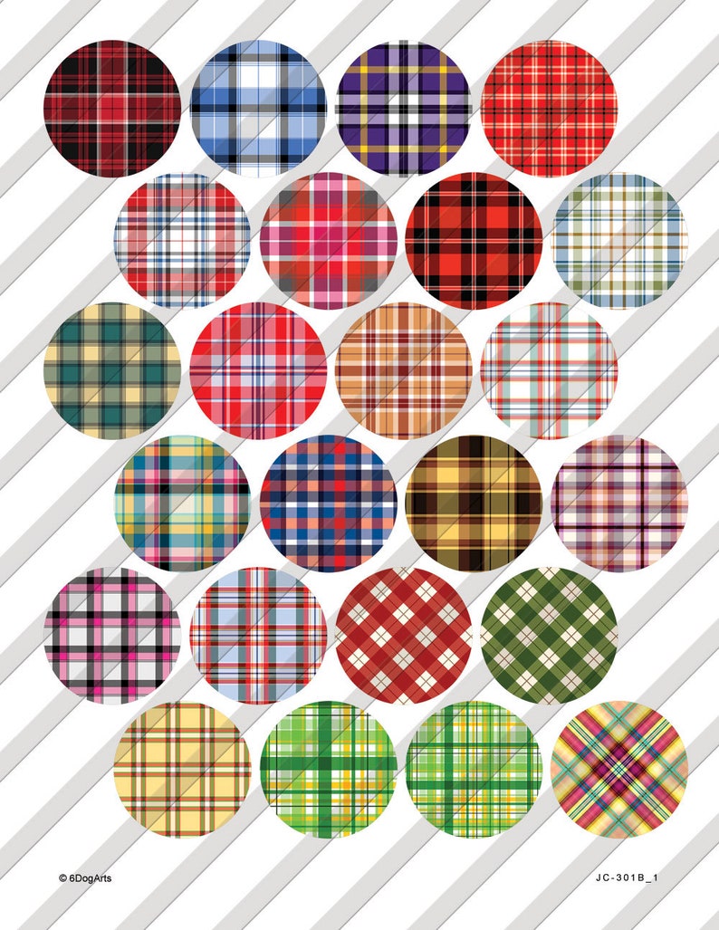 Plaid Patterns Digital Collage Sheets Printable Download 70mm (2.755 ...