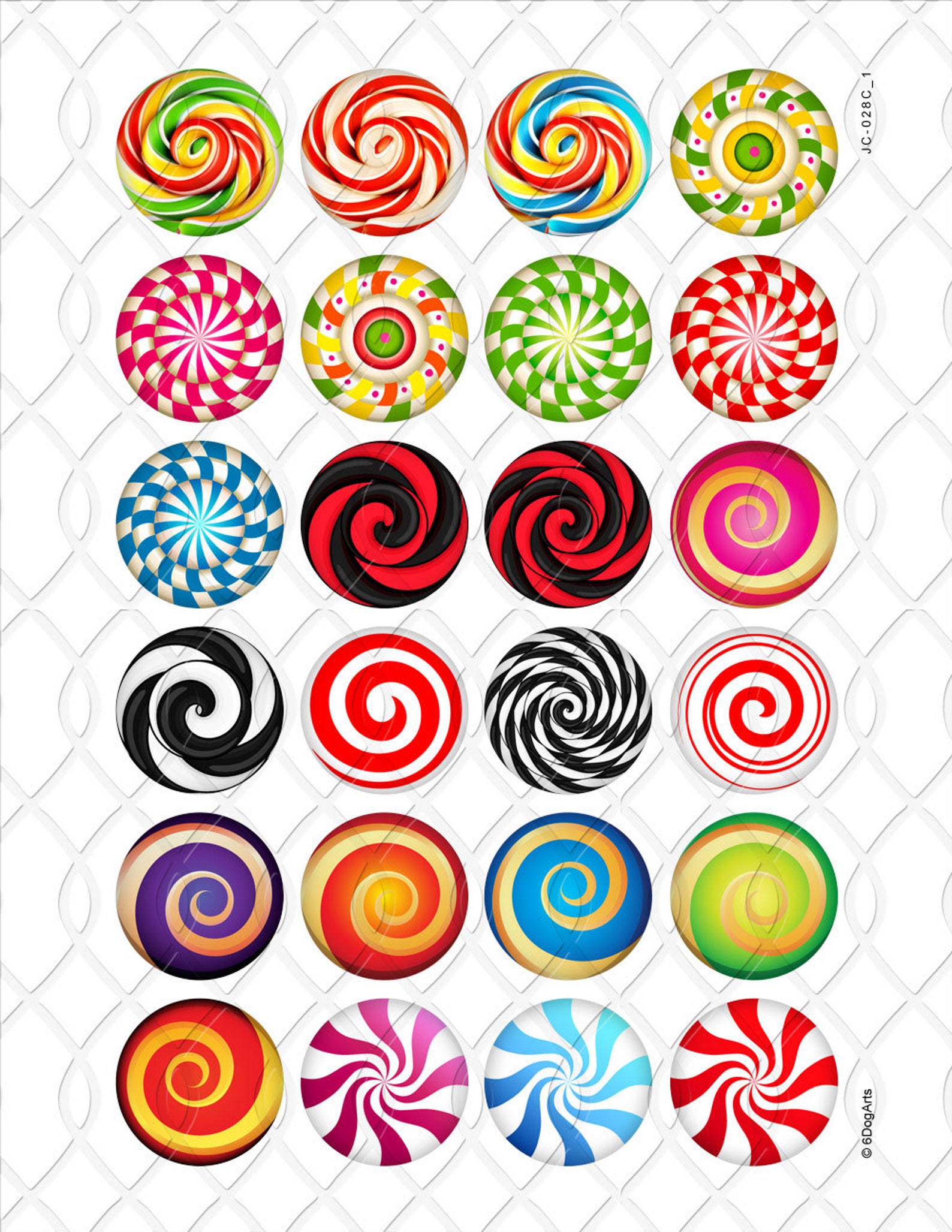 Peppermint Candy Digital Collage Sheets Printable Download for Mini ...