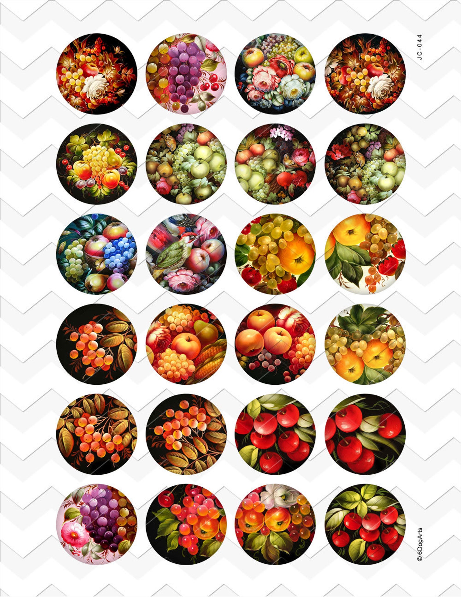 Russian Folk Fruits Digital Collage Sheets Printable Downloads - Etsy