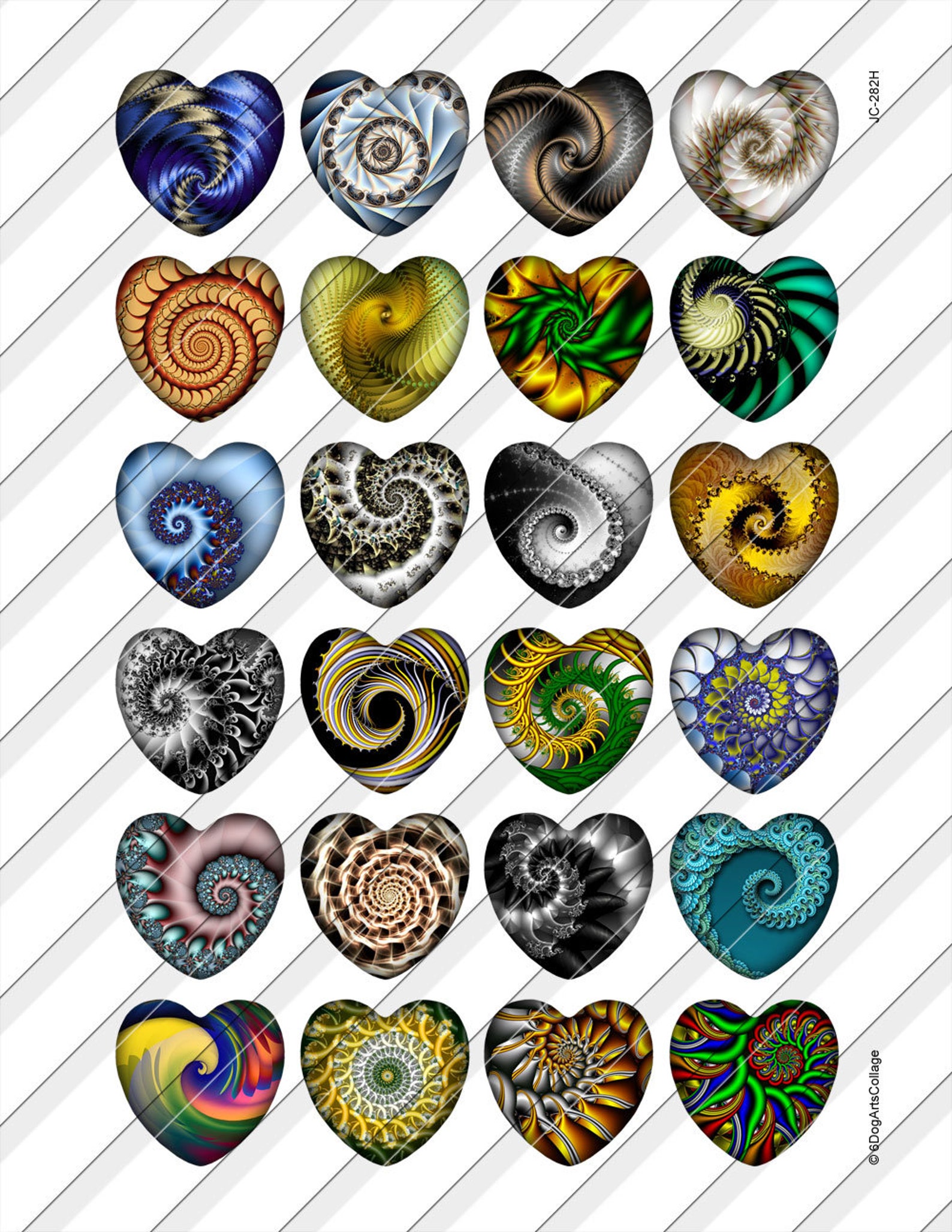 Fractal Shells Digital Collage Sheets Printable Download for | Etsy