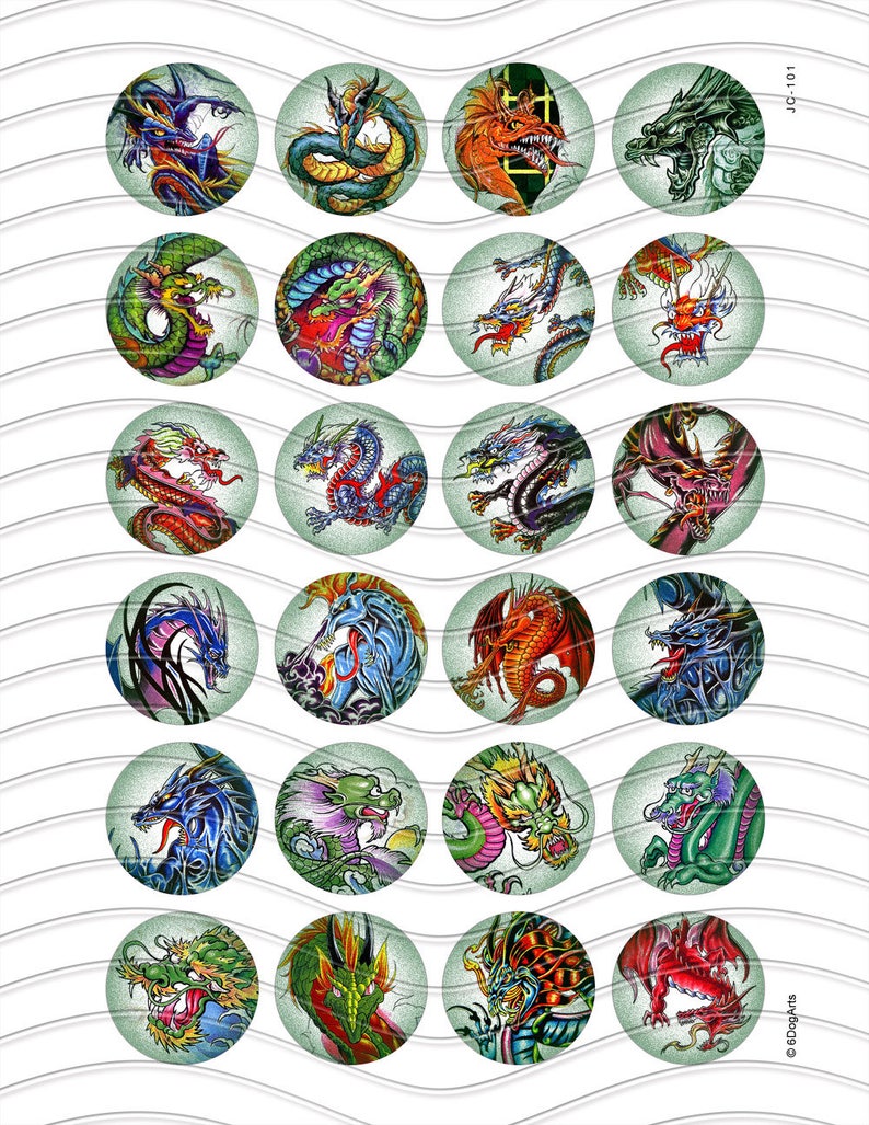 Dragons Digital Collage Sheets Printable Downloads for - Etsy