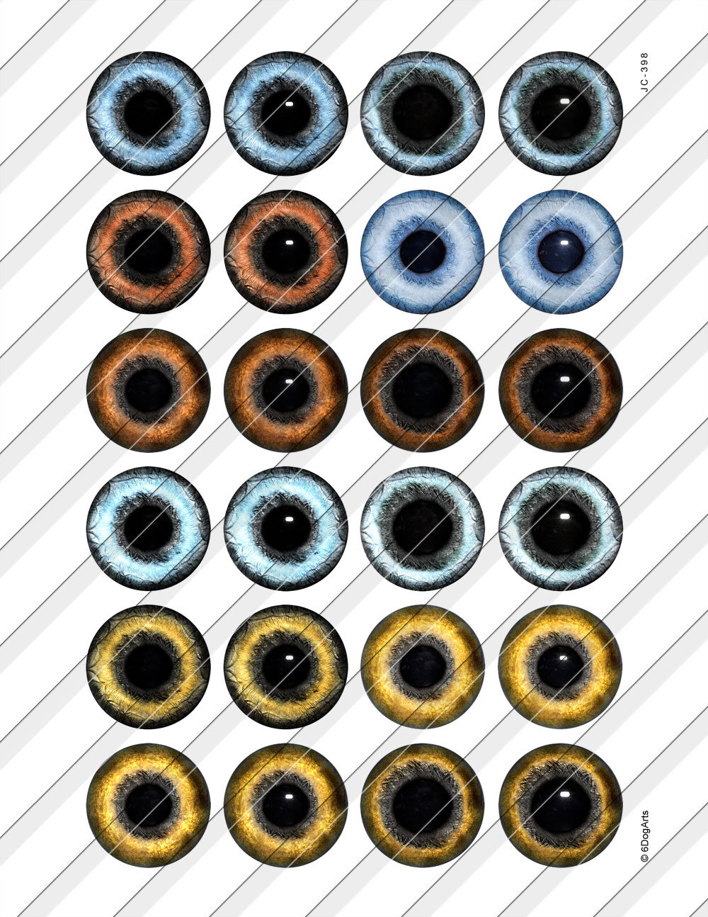 Realistic Dog Eyes Digital Collage Sheets Printable Irides Download ...