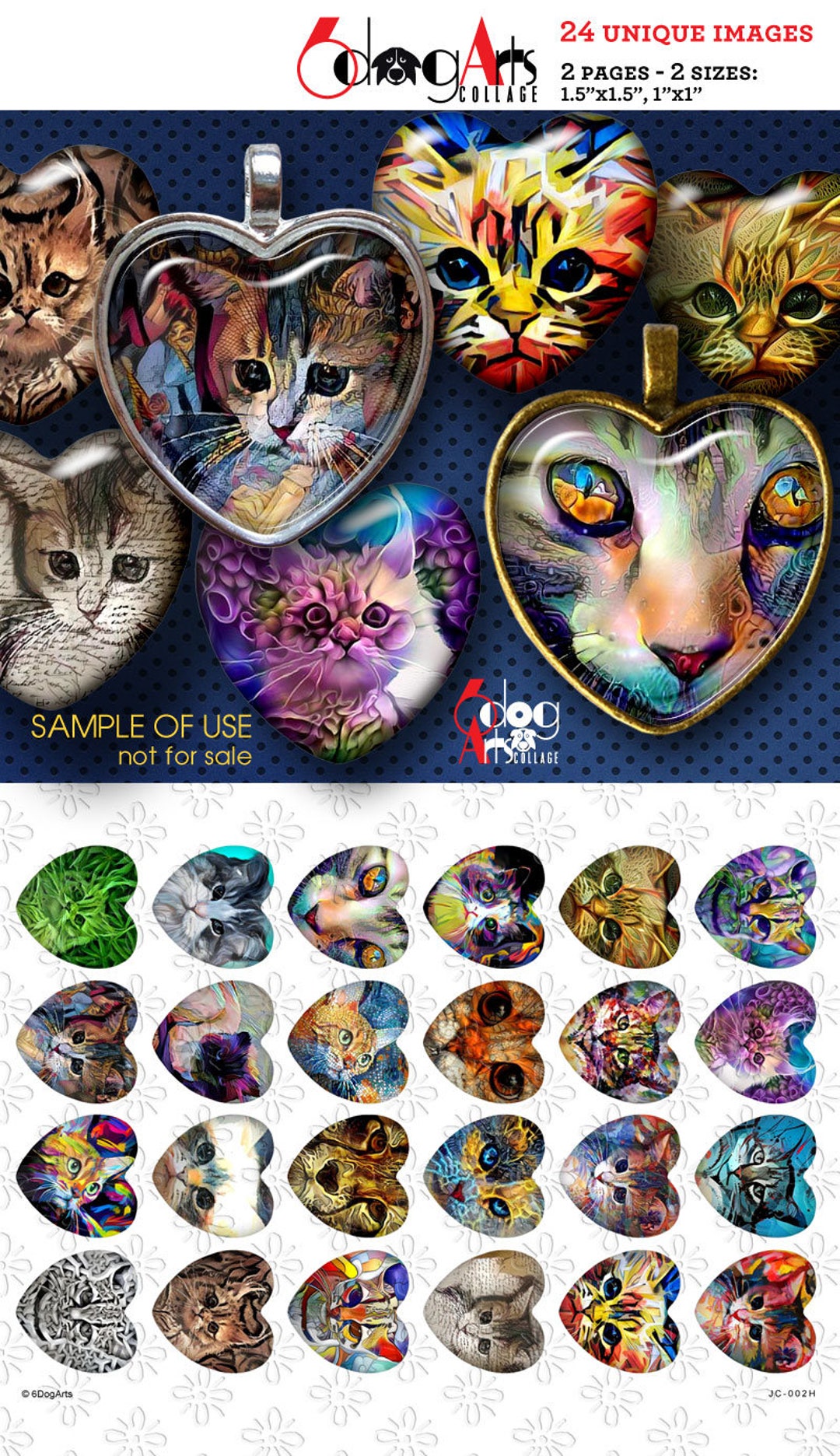 Cat Painting Digital Collage Sheets Printable Download - Etsy