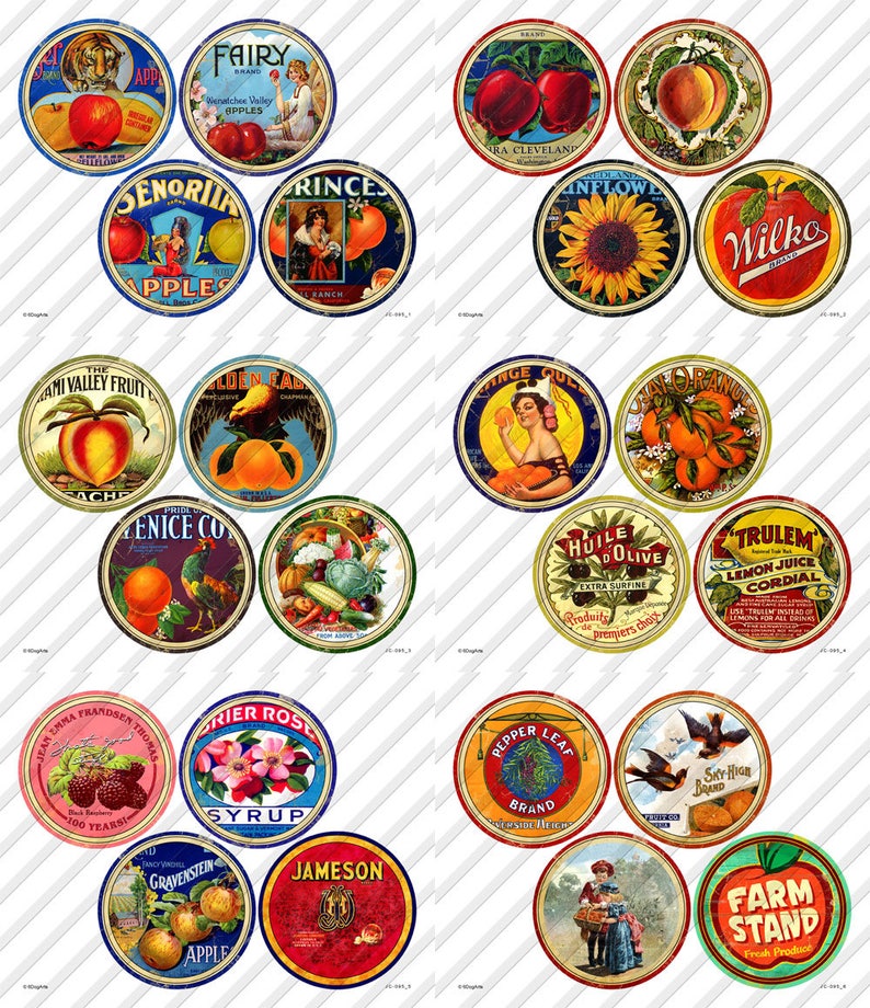 Vintage Crate Labels Digital Collage Sheets Printable Download - Etsy