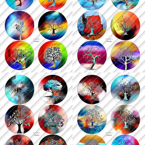 Tree of Life Digital Collage Sheets Printable 2.625", 3.451" Circles ...