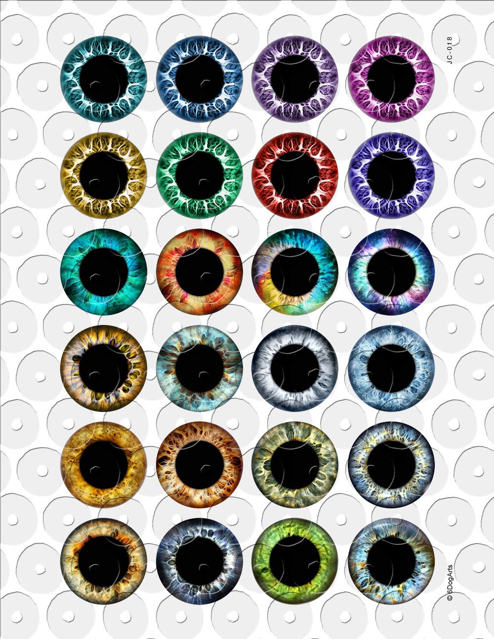 Doll Eyes Digital Collage Sheets Printable Irides Download - Bottle ...