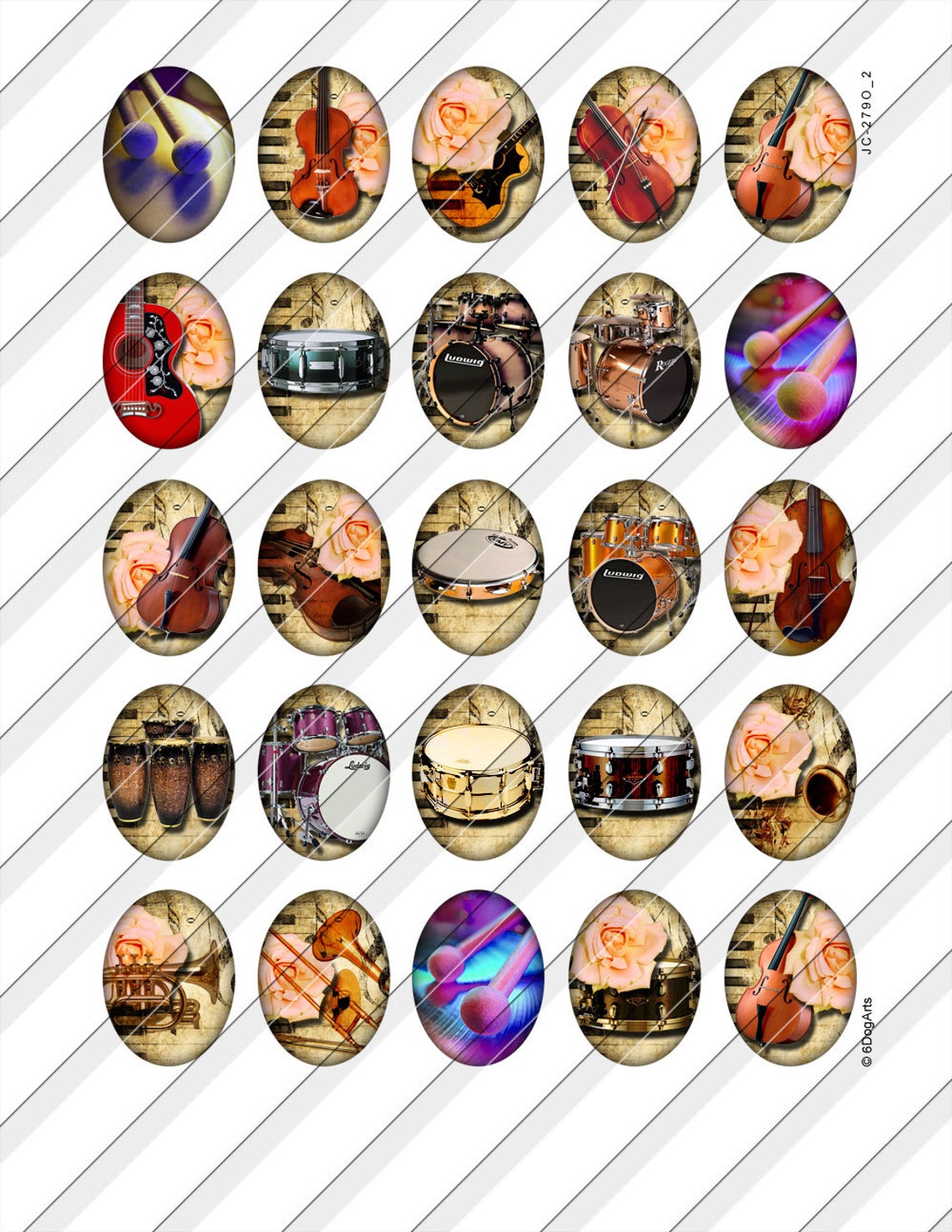 Musical Instruments Digital Collage Sheets Printable Download - Etsy