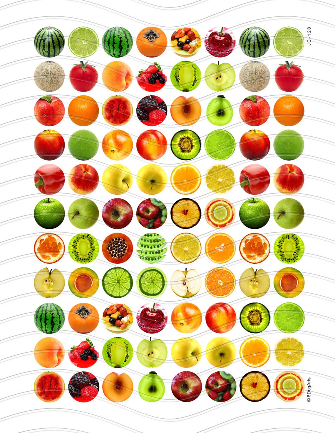 Fruits Digital Collage Sheets Printable Downloads for Earrings Pendants ...