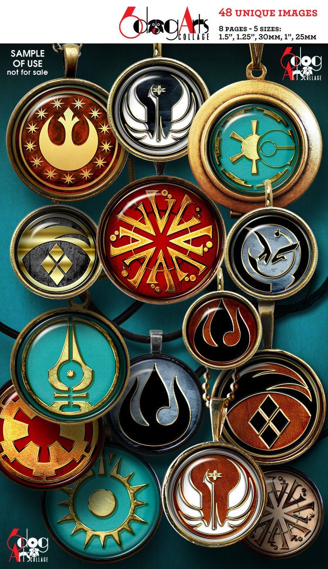 Star Wars Emblems Digital Collage Sheets Printable Downloads - Etsy