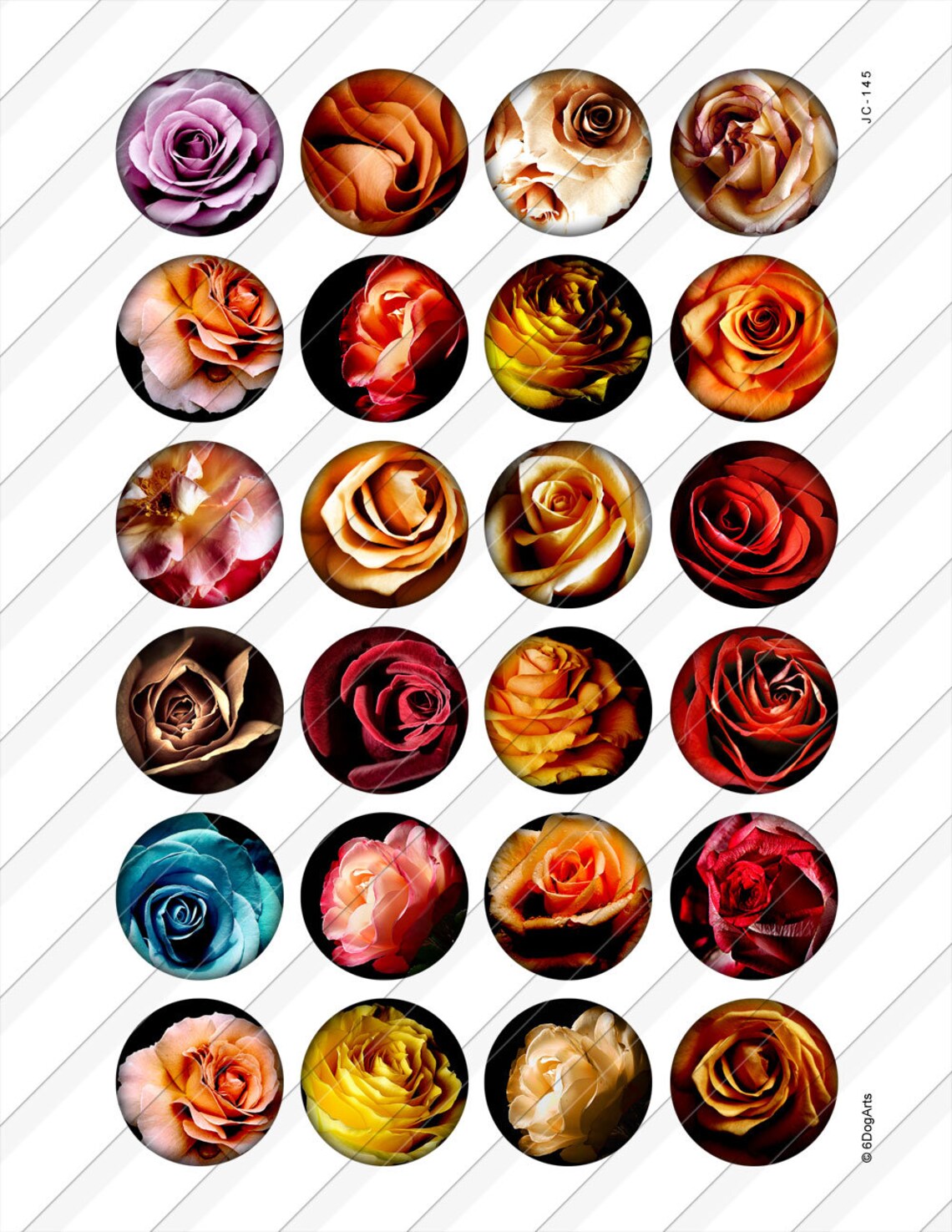 Rose Portrait Digital Collage Sheets Printable Download Mini | Etsy