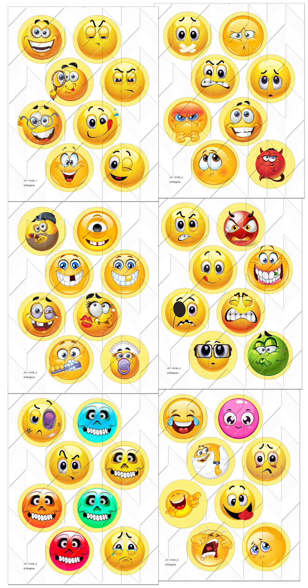 Smileys Emoji Digital Collage Sheets Printable Download 70mm - Etsy Canada