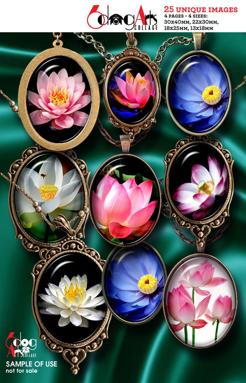 Lotus Flower Digital Collage Sheets Printable Download - Etsy