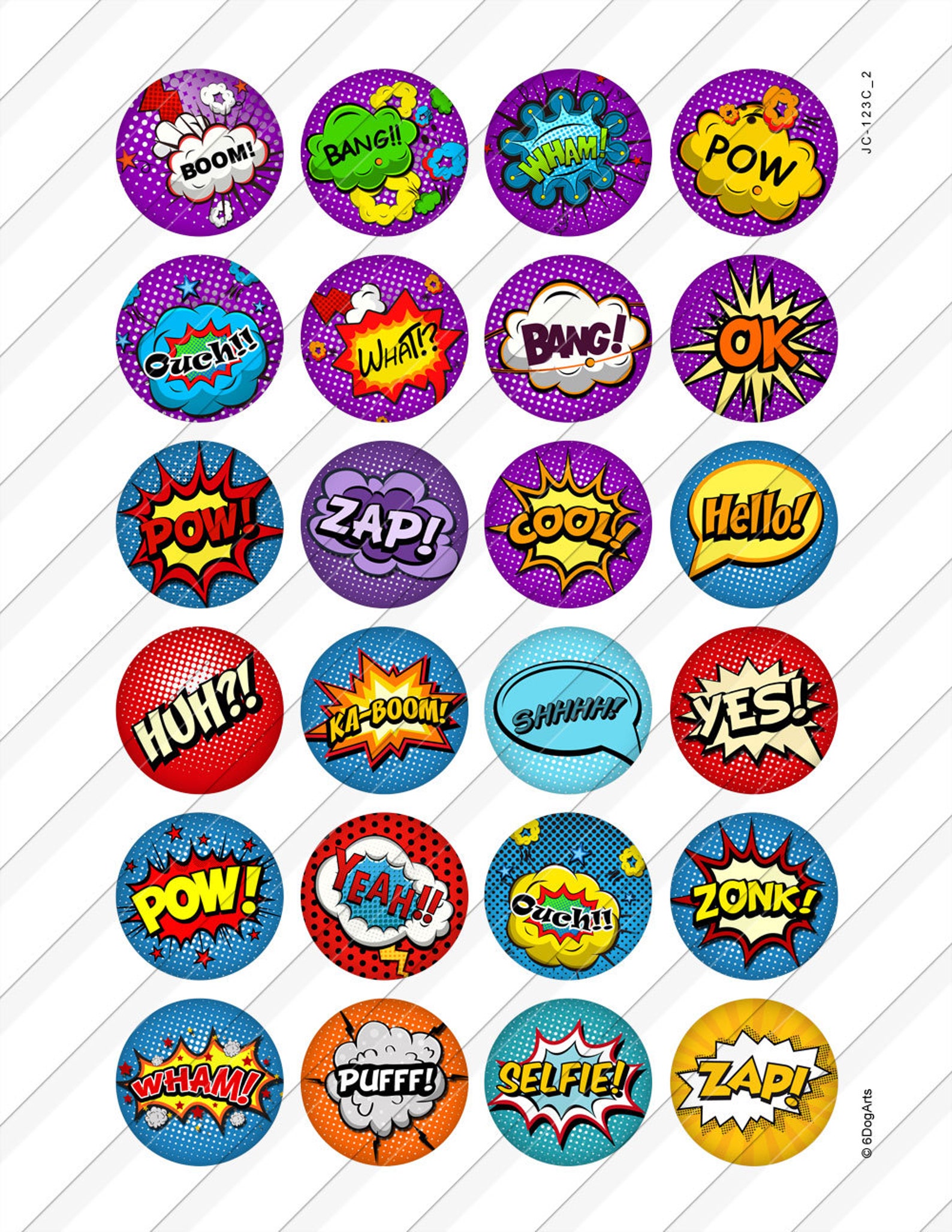 Comic Book Exclamations Digital Collage Sheets Printable - Etsy