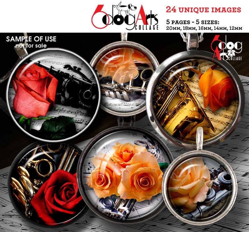 Music Digital Collage Sheets Printable Downloads Mini Bottle - Etsy