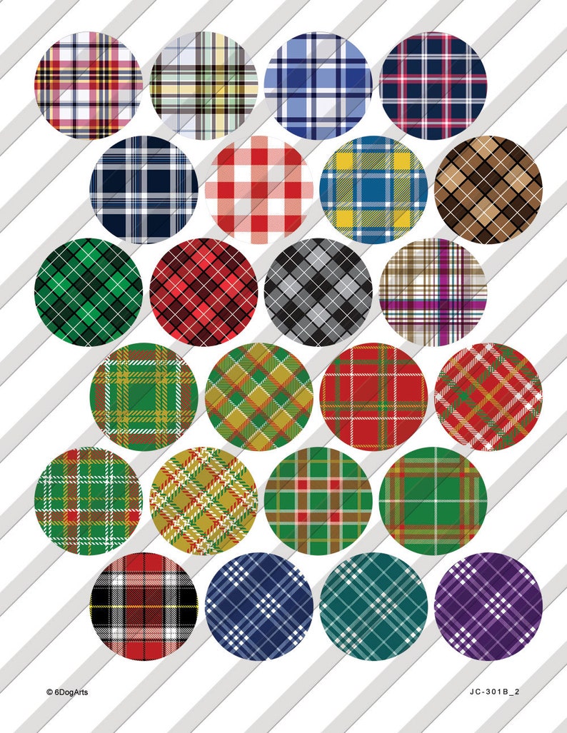 Plaid Patterns Digital Collage Sheets Printable Download 70mm (2.755 ...